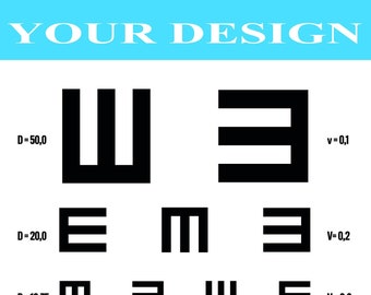 CUSTOM Eye Test Chart Set Vector. Vision Test. Optical Exam. Healthy ...