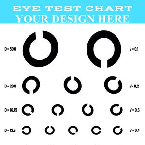 CUSTOM Eye Test Chart Set Vector. Vision Test. Optical Exam. Healthy ...