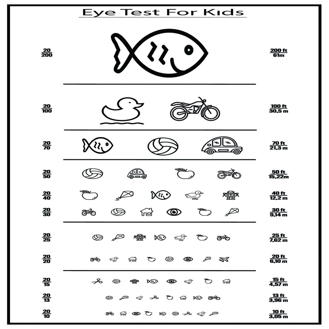 Eye Test Chart For Kids PRINT READY Etsy
