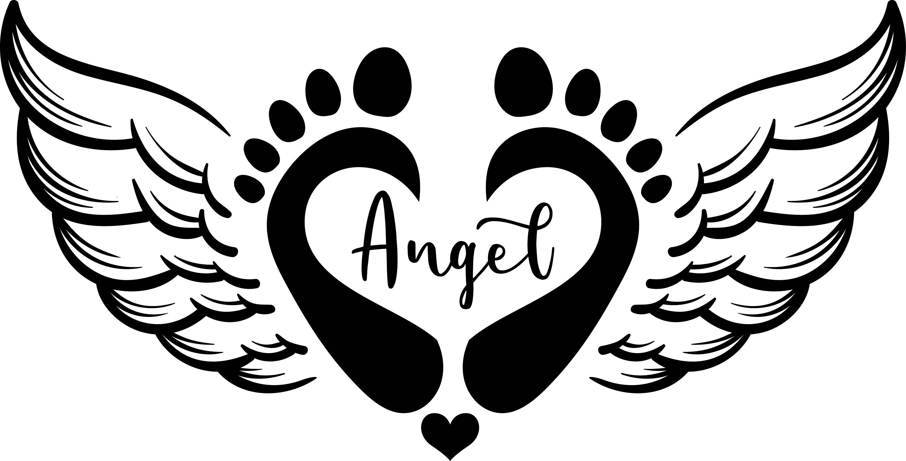 Baby Footprint, Angel Baby Feet SVG Instant Download SVG, PNG, Eps, Dxf ...