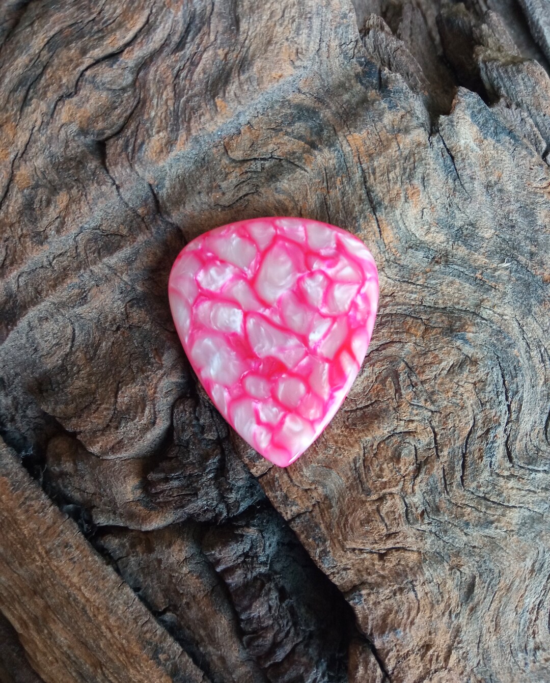 Galalith / Casein Guitar Pick - Pink & White / Free USA Shipments for ...