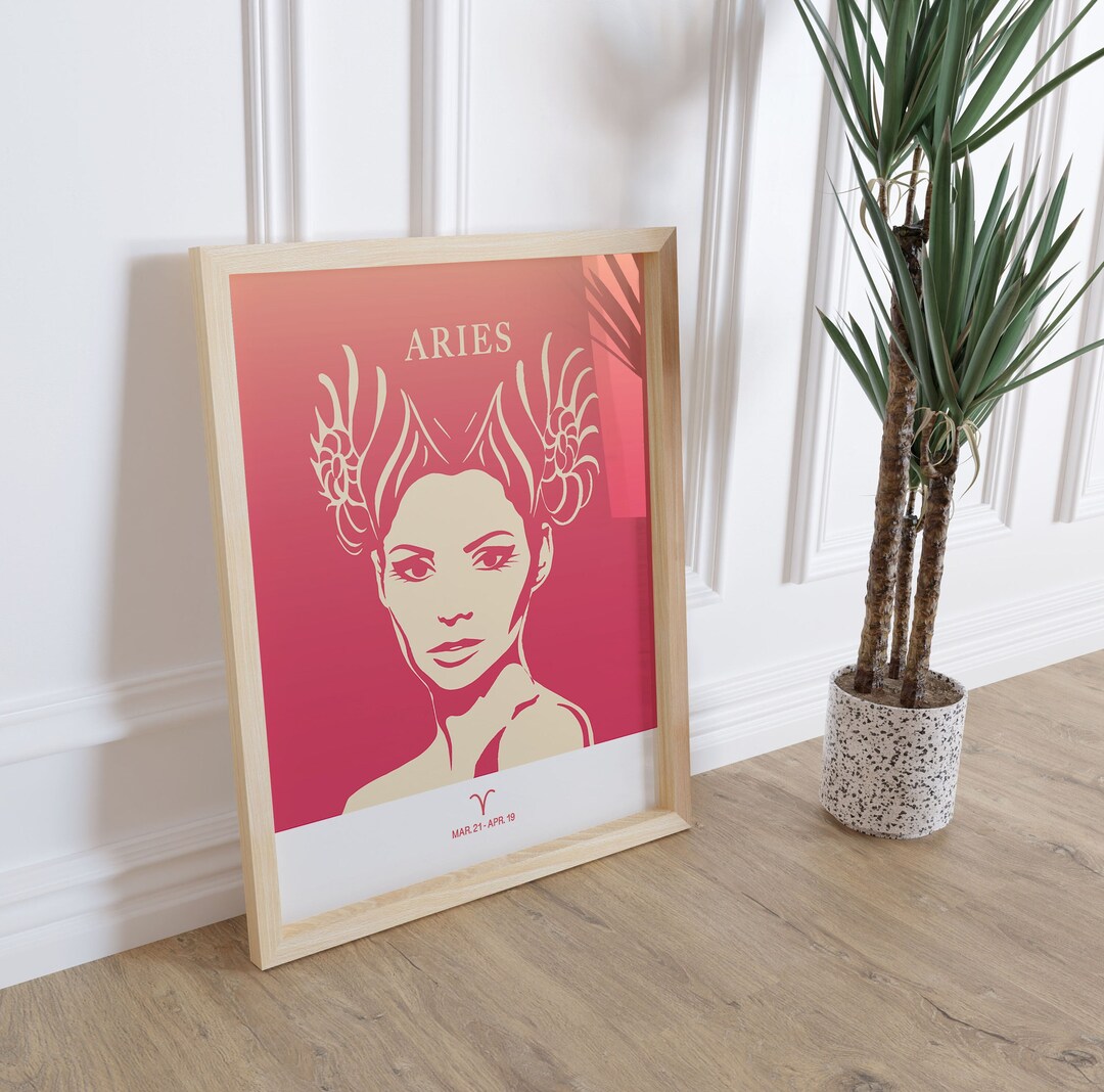 Aries Zodiac Wall Art Printable Poster, Aries Zodiac Gifts, Aries ...