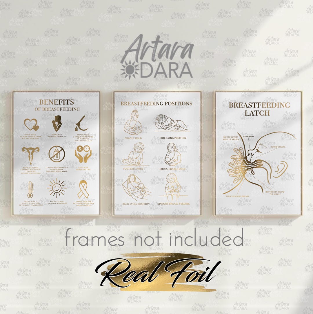 Breastfeeding Art, Nursing Poster, Real Foil Print, Breastfeeding ...