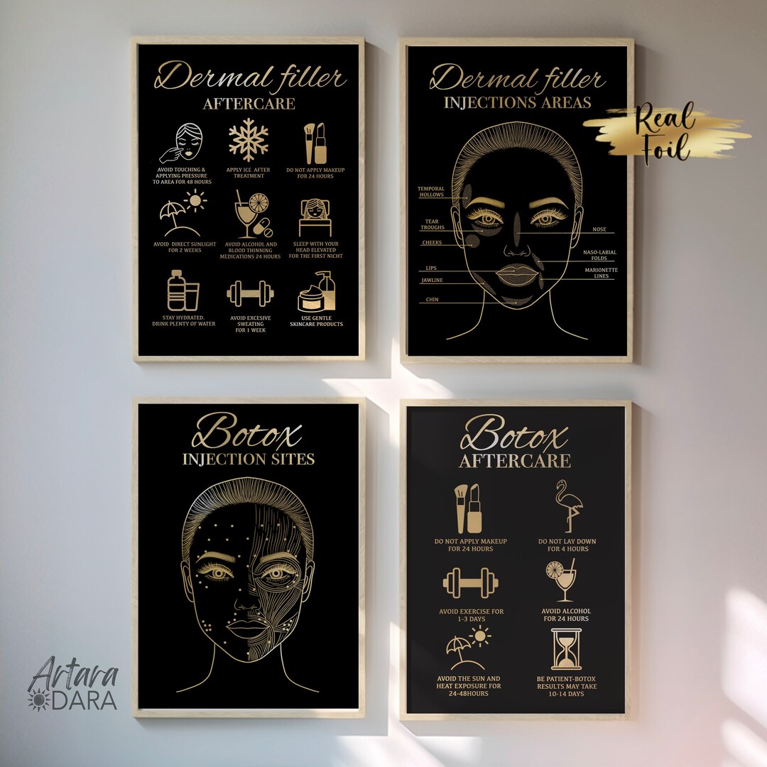 Beauty Injection Art, Gold Foil Print, Dermal Filler Art, Botox ...