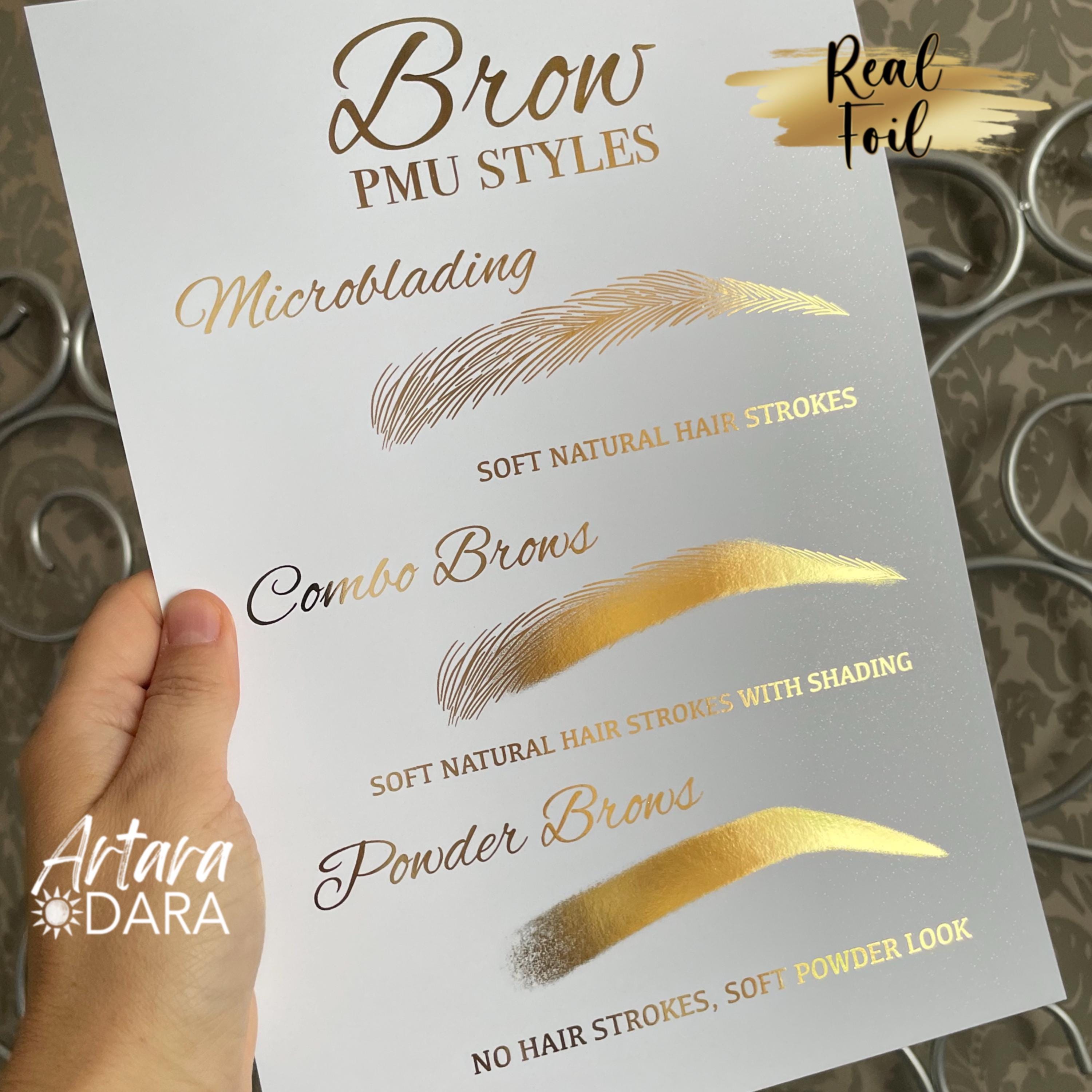 Foil Brow PMU Posters, Beauty Salon Decor, Brow Mapping Art - Etsy