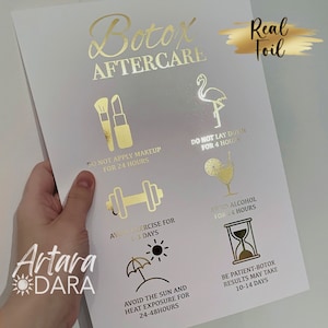 4 Botox Posters, Beauty Salon Decor, Real Foil Print, Botox Aftercare ...