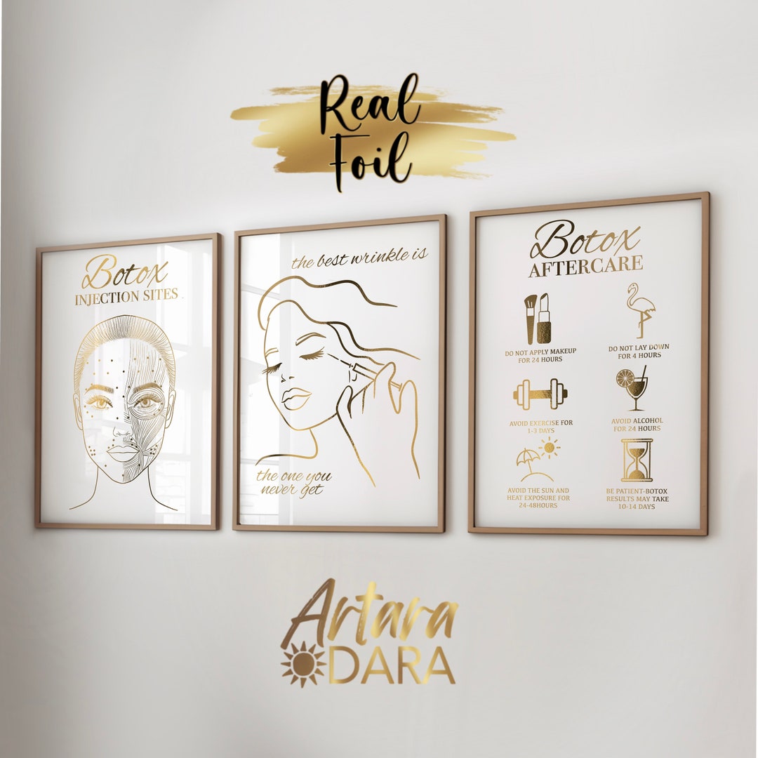 Botox Wall Art, Real Foil Print, Beauty Salon Decor, Aesthetic Nurse ...