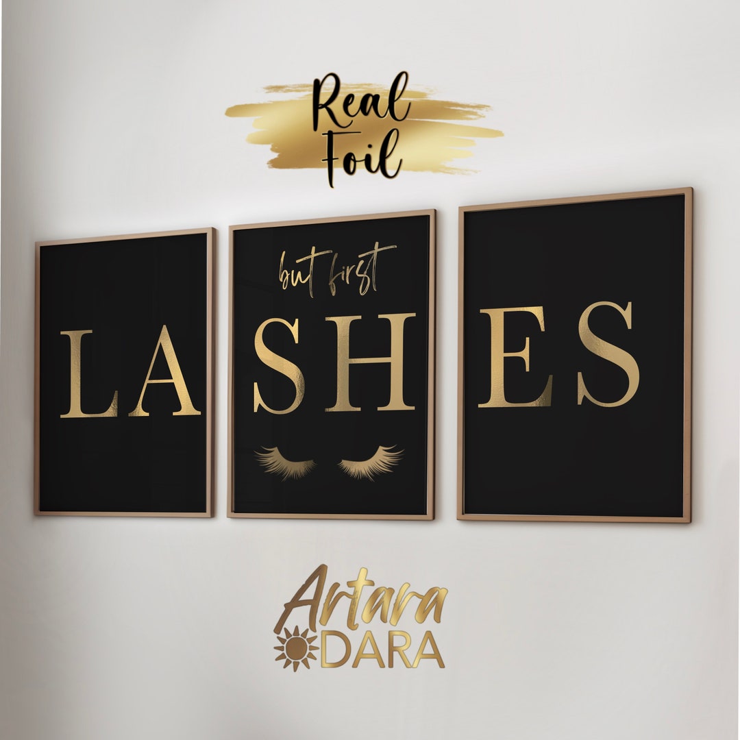 Lashes Wall Art, Real Foil Poster, Lash Tech Print, Eyelash Extension ...