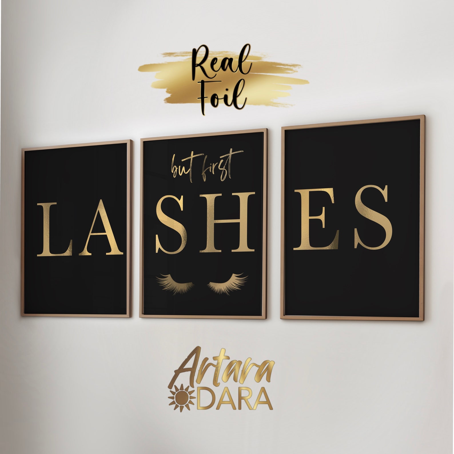 Lashes Wall Art, Real Foil Poster, Lash Tech Print, Eyelash Extension ...