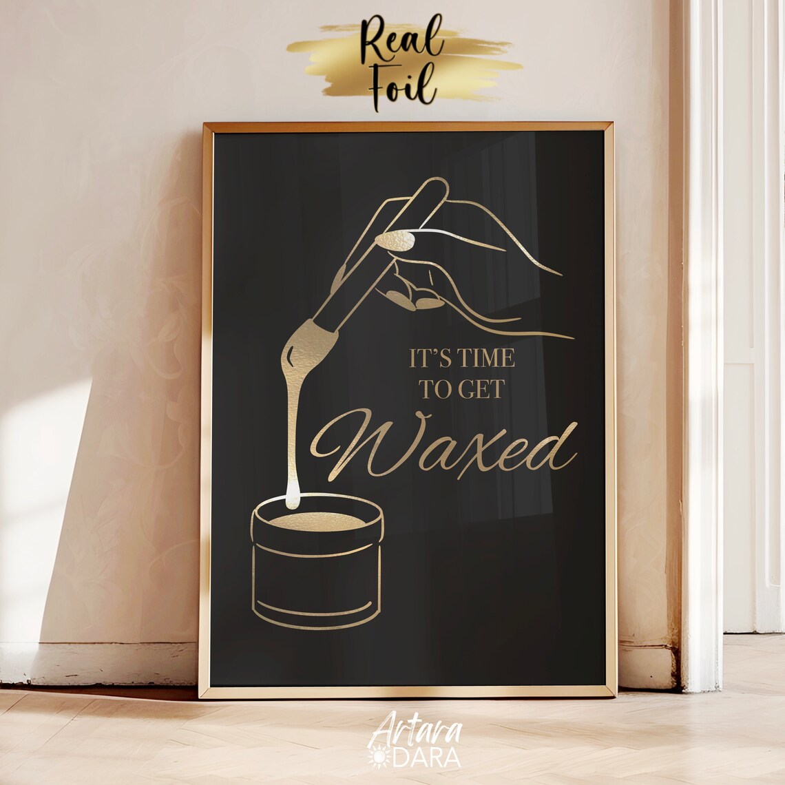4 Waxing Poster, Real Foil Print, Wax Salon Decor, Waxing Quotes ...