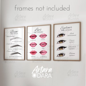 PMU Salon Decor, Permanent Makeup Poster, PMU Tech Print, Beauty Salon ...