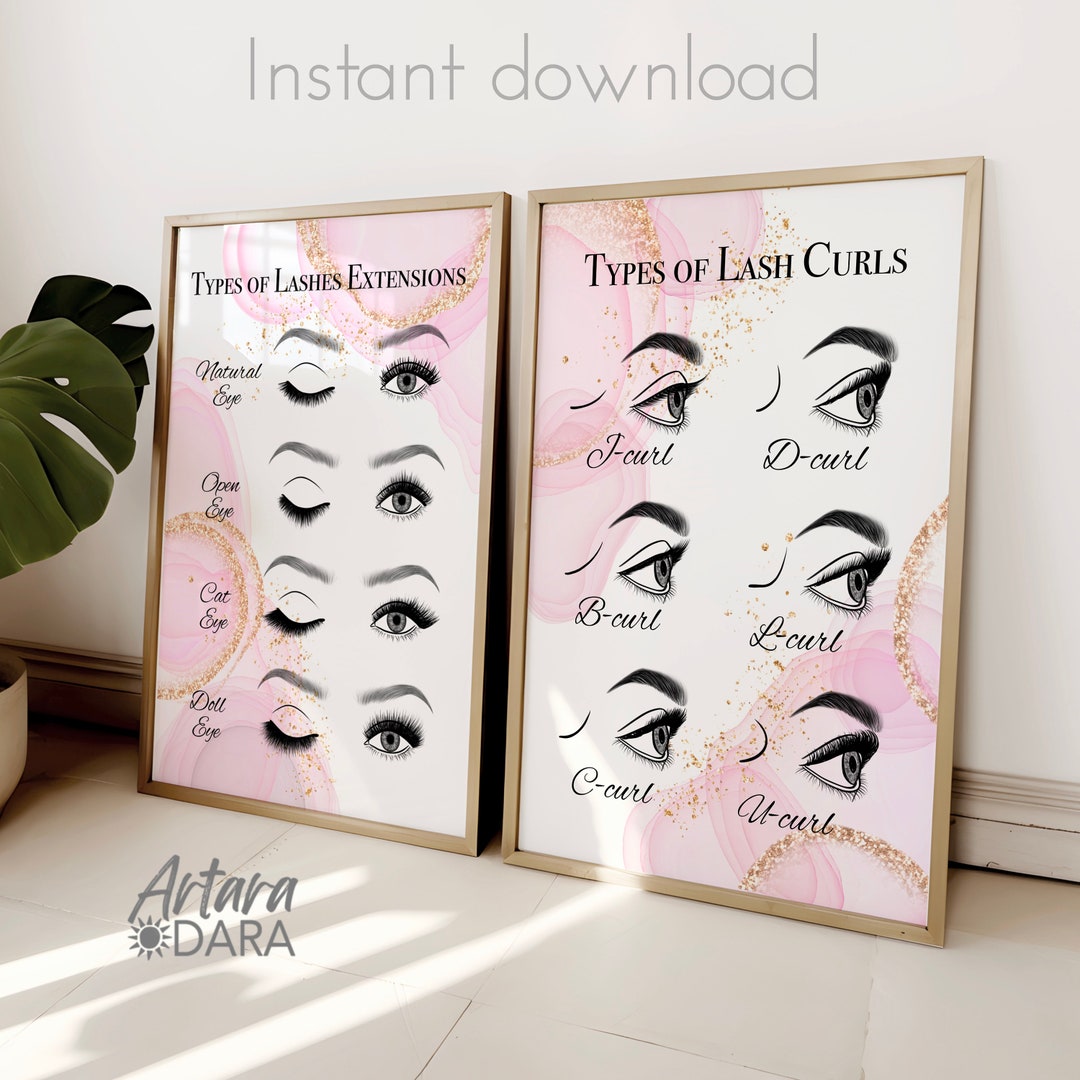 Pink Lashes Poster, Lashes Salon Decor, Lash Extensions Art, Eyelash ...