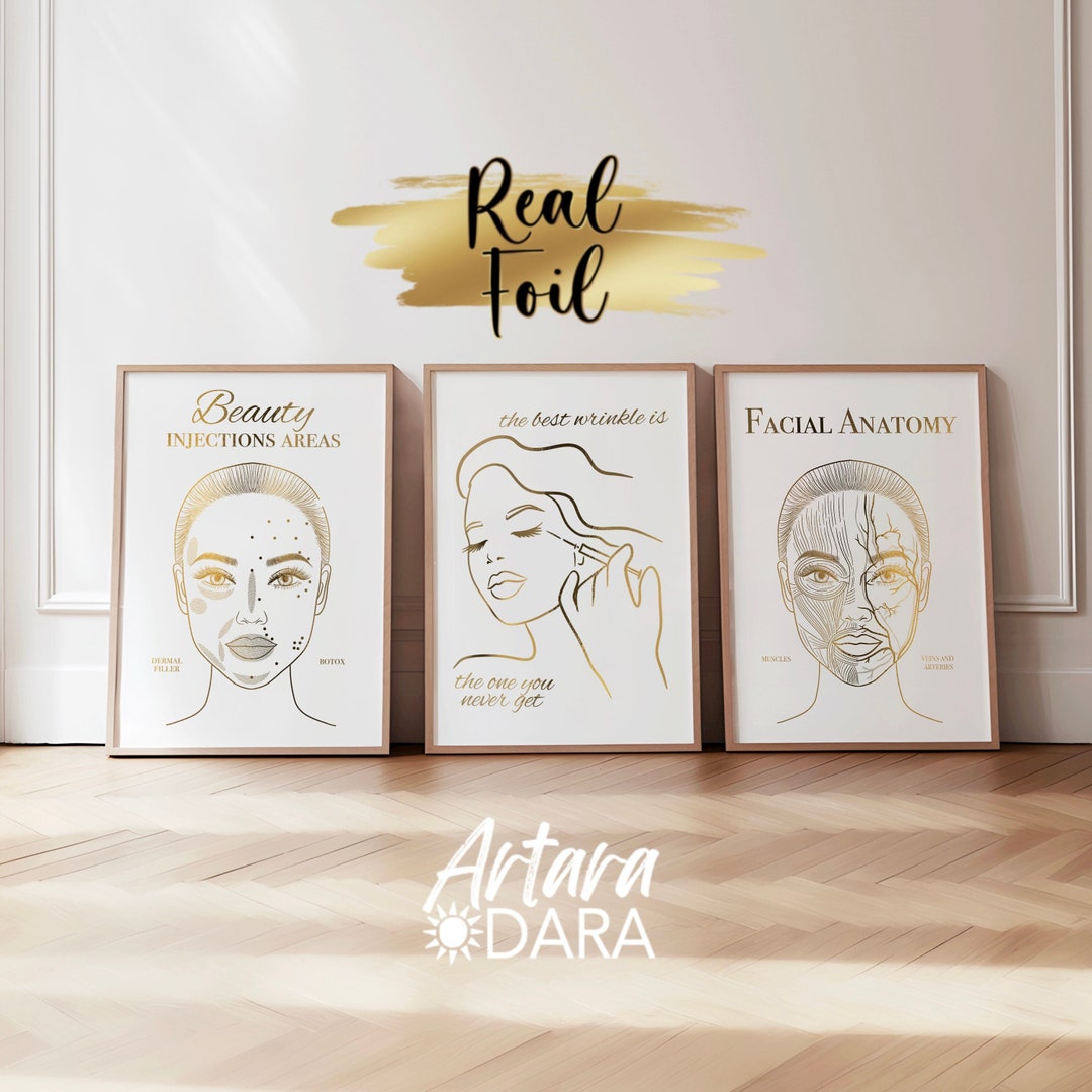Beauty Injection Art, Beauty Clinic Decor, Real Foil Print, Med Spa ...