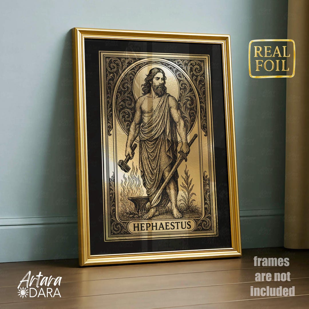 Hephaestus Gold Foil Poster – Olympian Greek God Wall Art (unframed) - Etsy