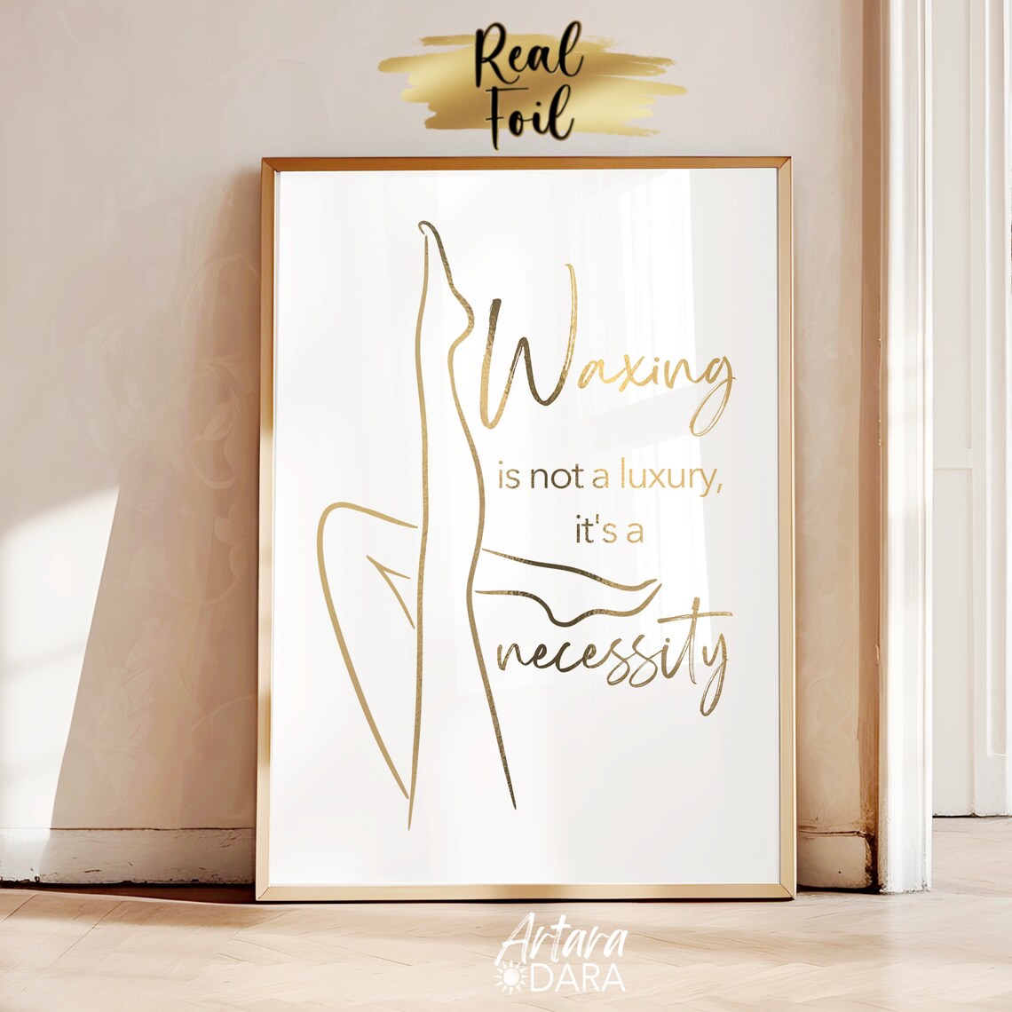4 Waxing Poster, Real Foil Print, Wax Salon Decor, Waxing Quotes ...
