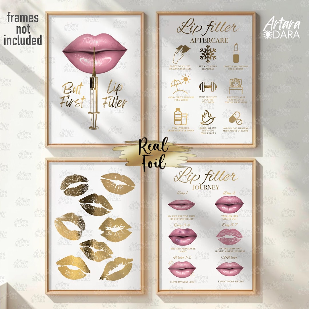 Lip Filler Aftercare, Real Foil Print, Lip Filler Journey, Beauty Salon ...
