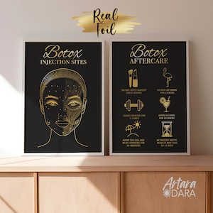 Set 2 Botox Poster, Real Foil Print, Botox Aftercare Art, Botox ...