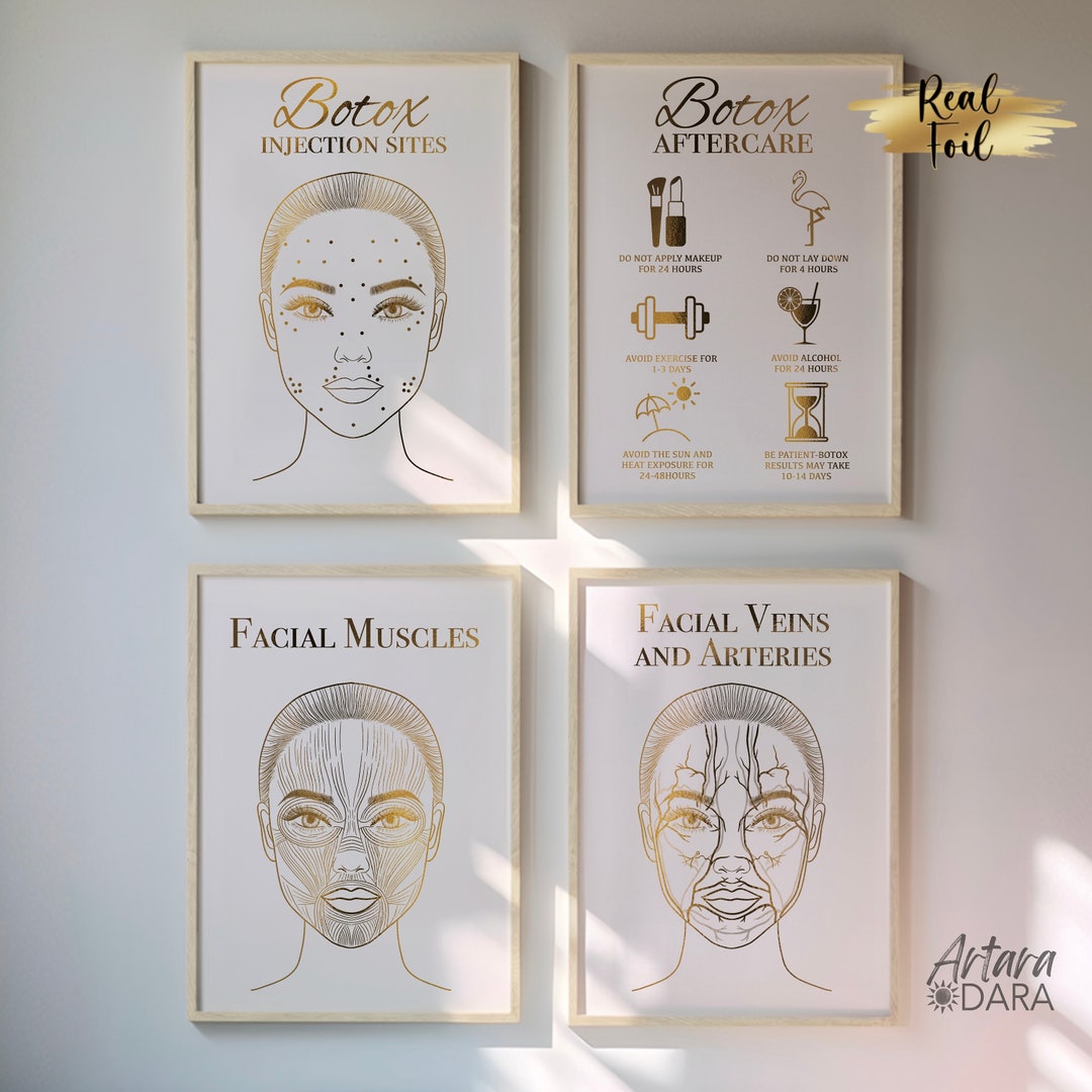 Botox Wall Art, Real Foil Print, Beauty Salon Decor, Botox Aftercare ...