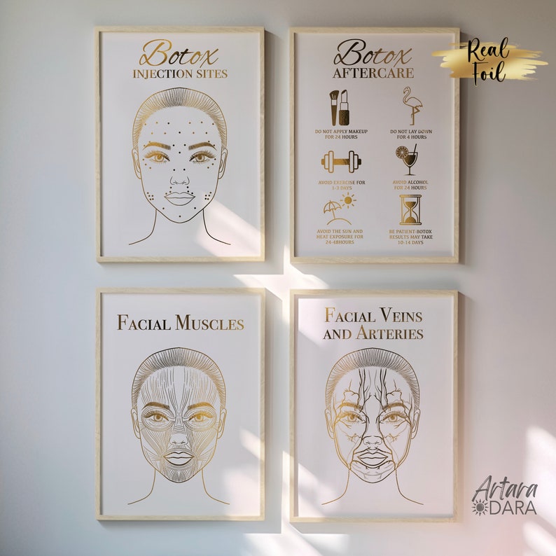 Botox Wall Art, Real Foil Print, Beauty Salon Decor, Botox Aftercare ...