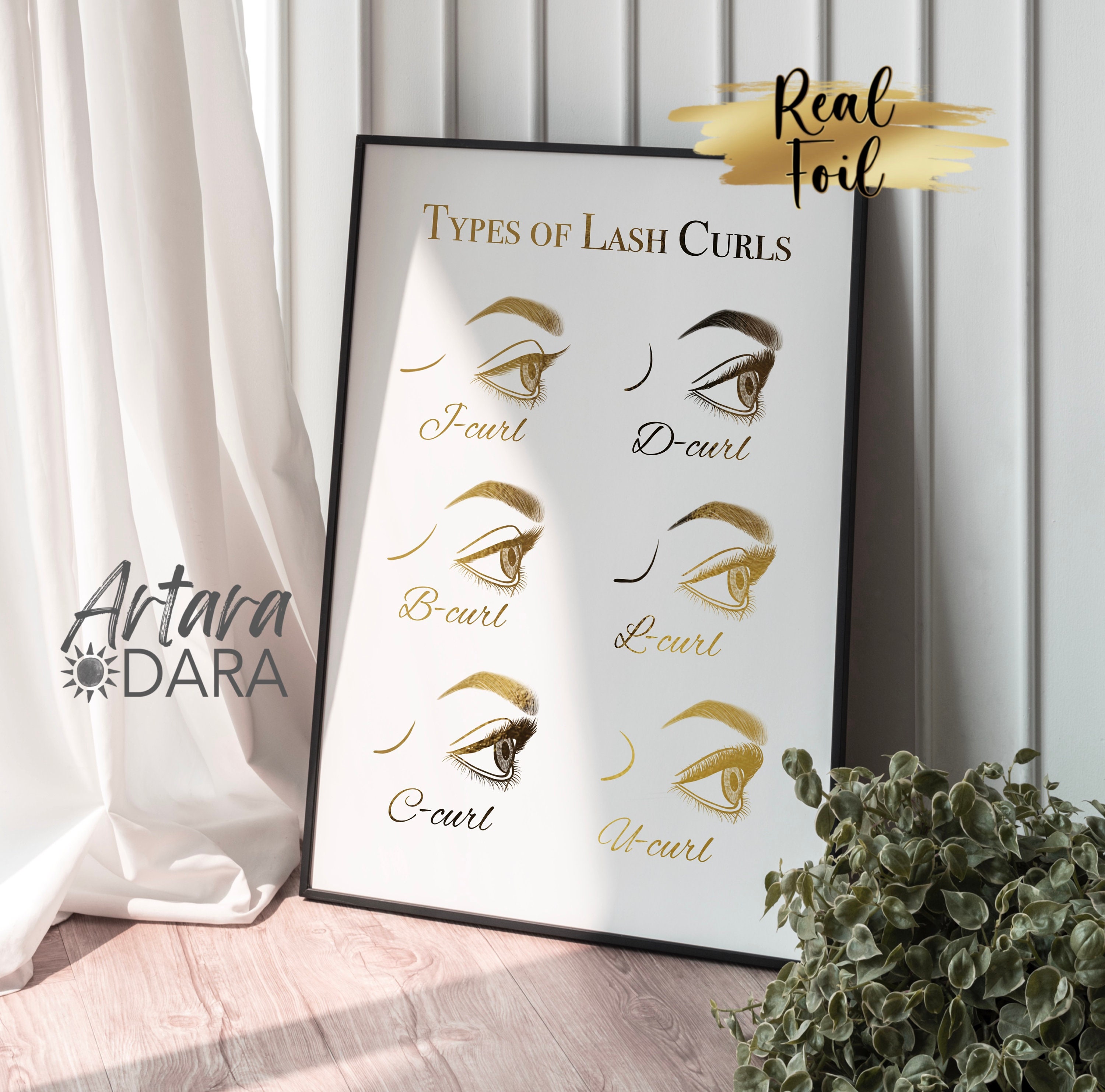 Lash Tech Poster, Real Foil Print, Lash Salon Decor, Lash Aftercare Art ...