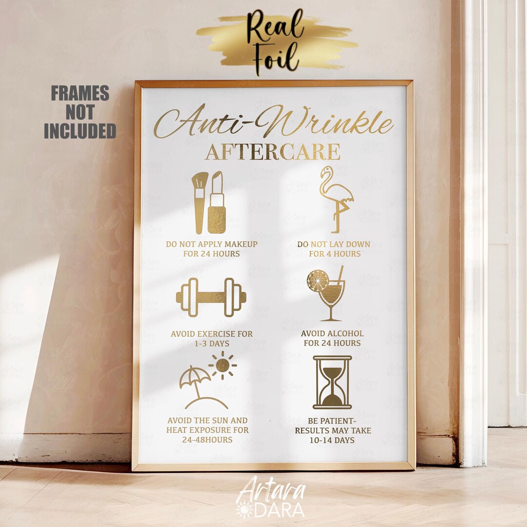 Anti-wrinkle Aftercare, Real Foil Print, Beauty Salon Decor, Neurotoxin ...