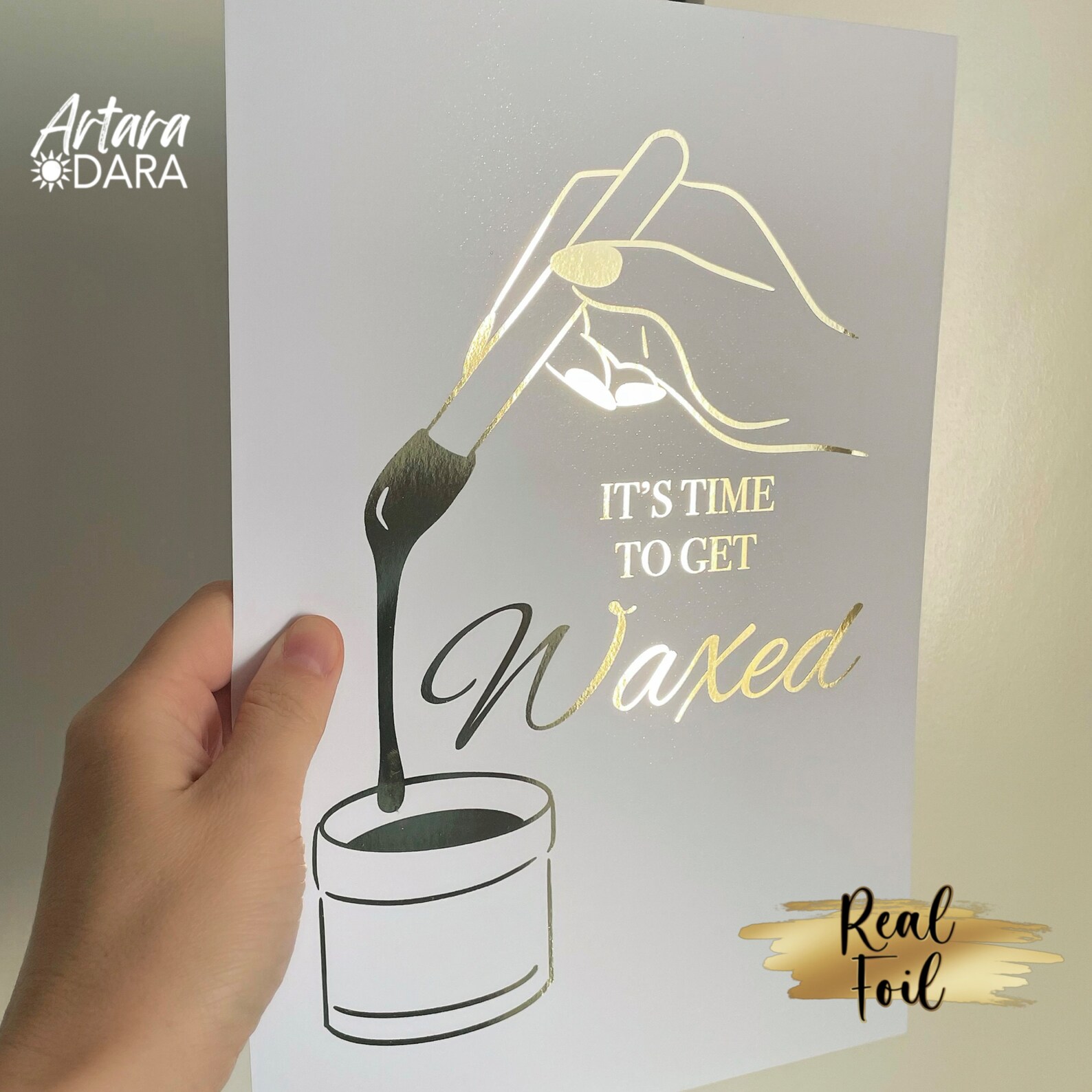 4 Waxing Poster, Real Foil Print, Wax Salon Decor, Waxing Quotes ...