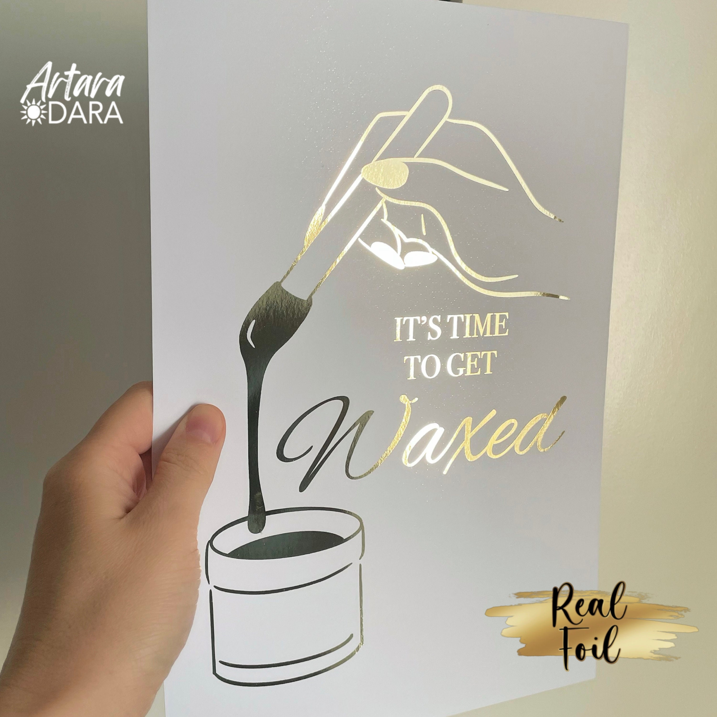 4 Waxing Poster, Real Foil Print, Wax Salon Decor, Waxing Quotes ...