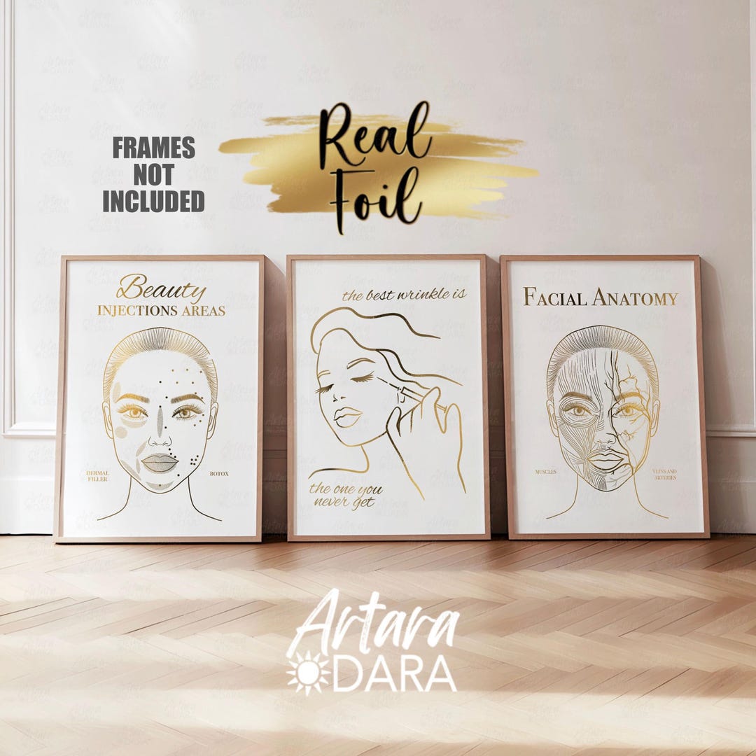 Beauty Injection Art, Beauty Clinic Decor, Real Foil Print, Med Spa ...