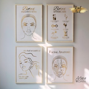 4 Botox Posters, Beauty Salon Decor, Real Foil Print, Botox Aftercare ...
