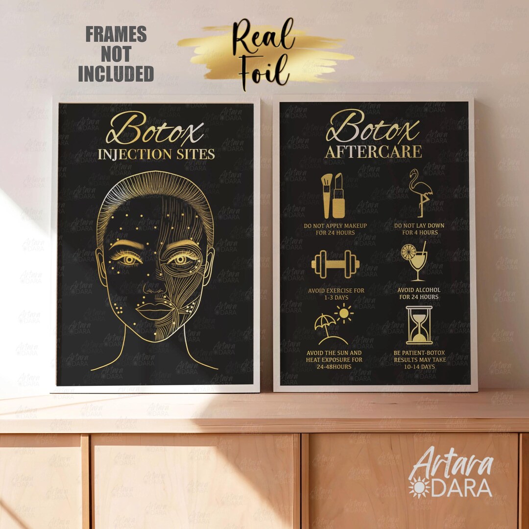 Botox Aftercare Art, Botox Injection Area, Real Foil Print, Face ...