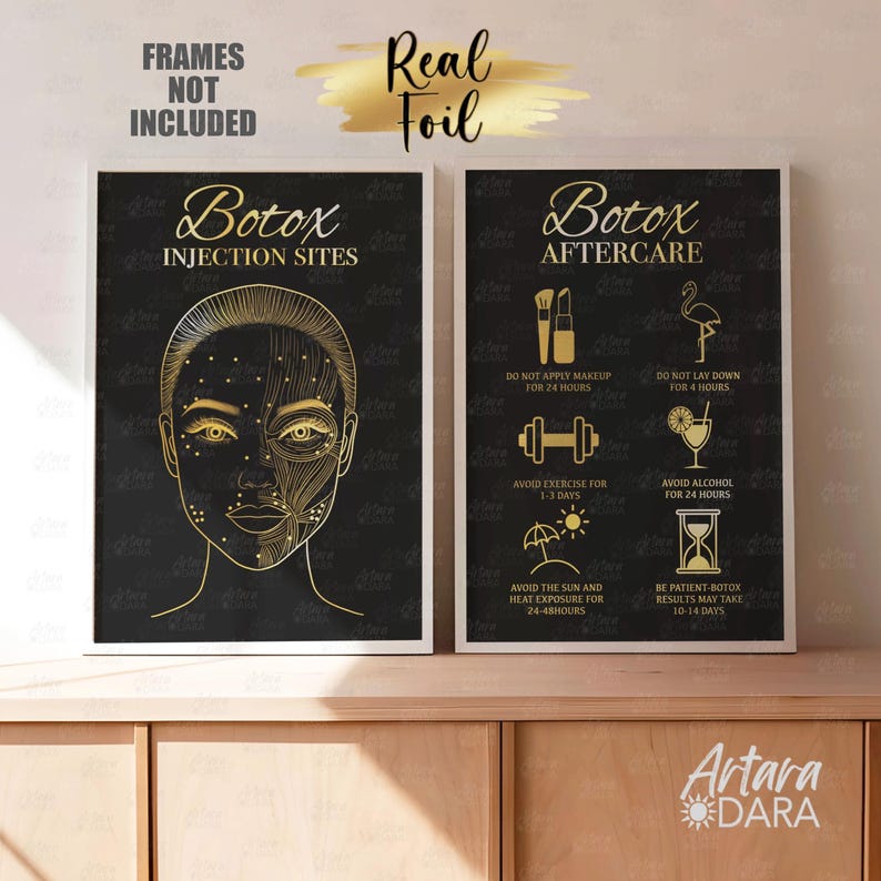 Botox Aftercare Art, Botox Injection Area, Real Foil Print, Face ...