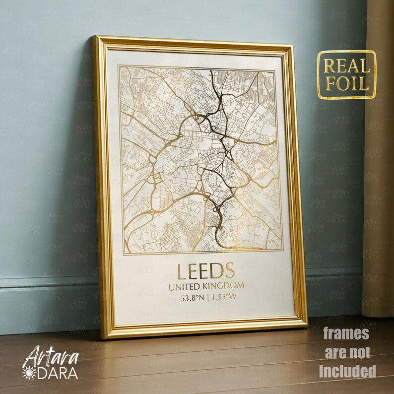 Custom Gold Foil Map Poster – Personalized City Map Wall Art (unframed ...