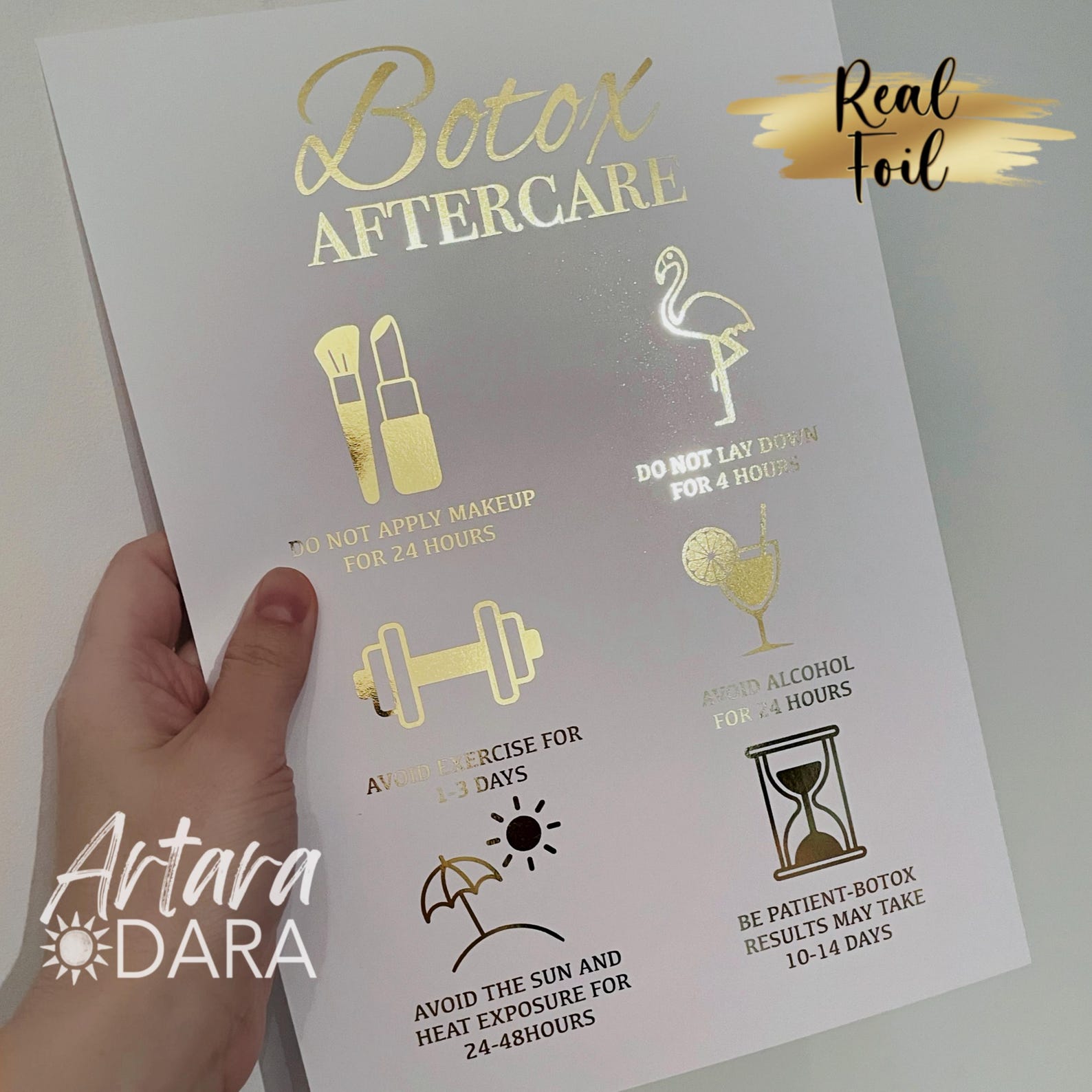 Gold Foil Botox Poster Set – Aftercare, Sites, Journey, Definition ...