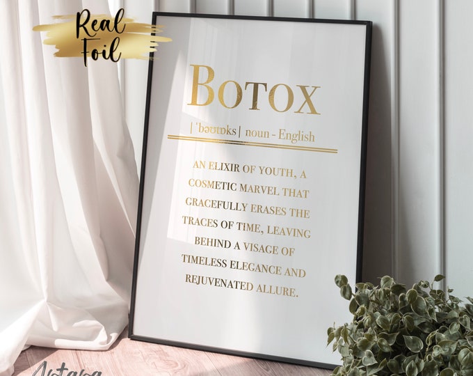 Botox Definition Print, Real Foil Print, Botox Poster, Aesthetic Clinic ...