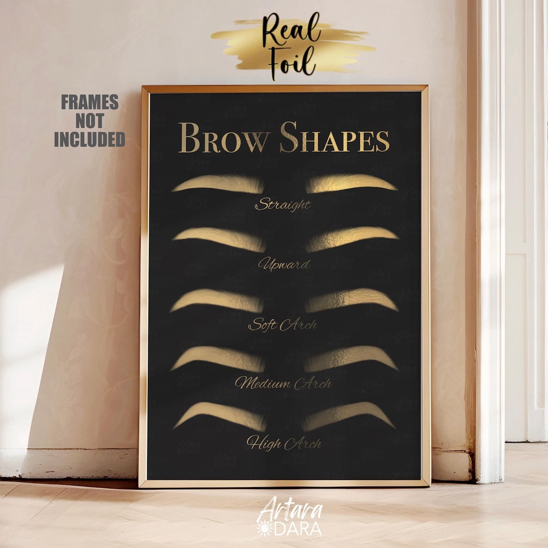 Brow Shapes Poster, Real Foil Print, Beauty Salon Decor, Brow ...