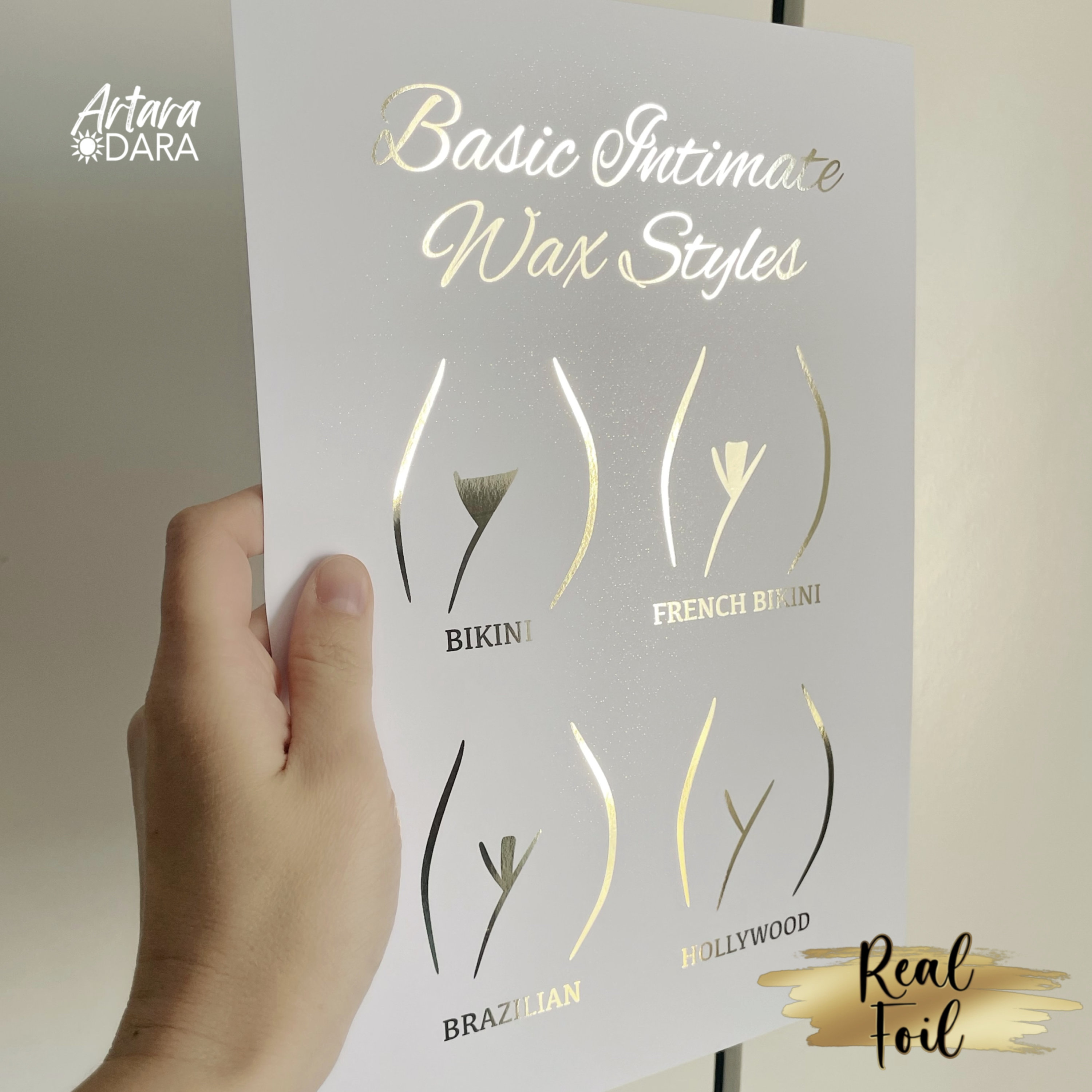 Gold Foil Waxing Salon Poster Set: Wax Styles & Aftercare Art - Etsy