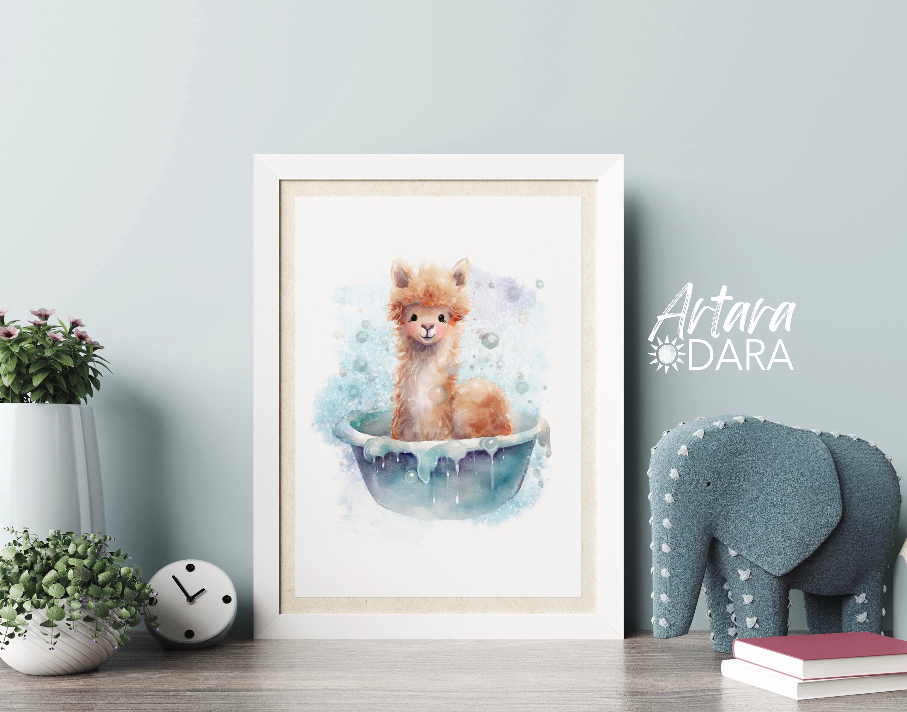 Kinder Badezimmer Kunst Bad Kinderzimmer Dekor Bad Lama - Etsy.de