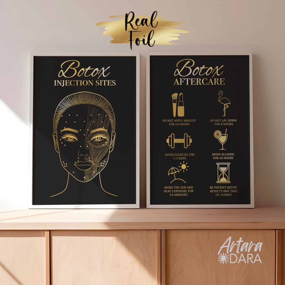 Botox Aftercare Art, Botox Injection Area, Real Foil Print, Face ...