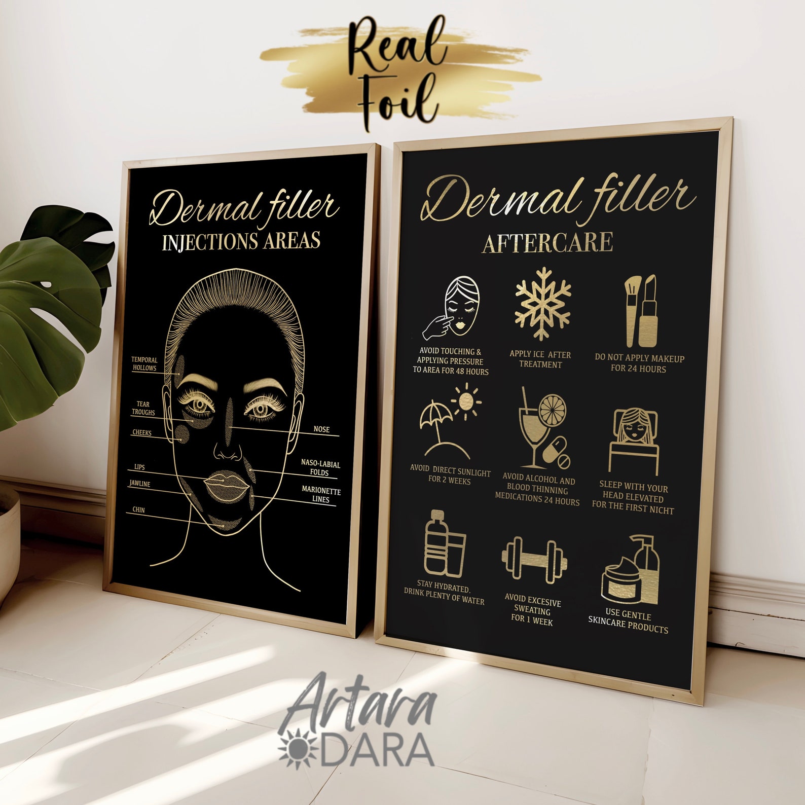Dermal Filler Poster, Real Foil Print, Beauty Salon Decor, Dermal ...