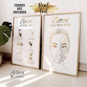 Set 2 Botox Poster, Real Foil Print, Botox Aftercare Art, Botox ...