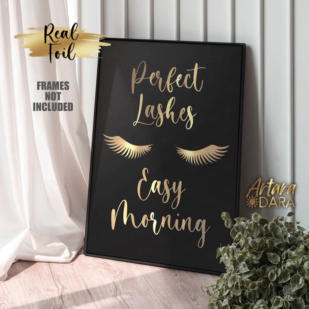 Eyelashes Real Foil Print, Beauty Salon Lashes Studio Decor - Etsy