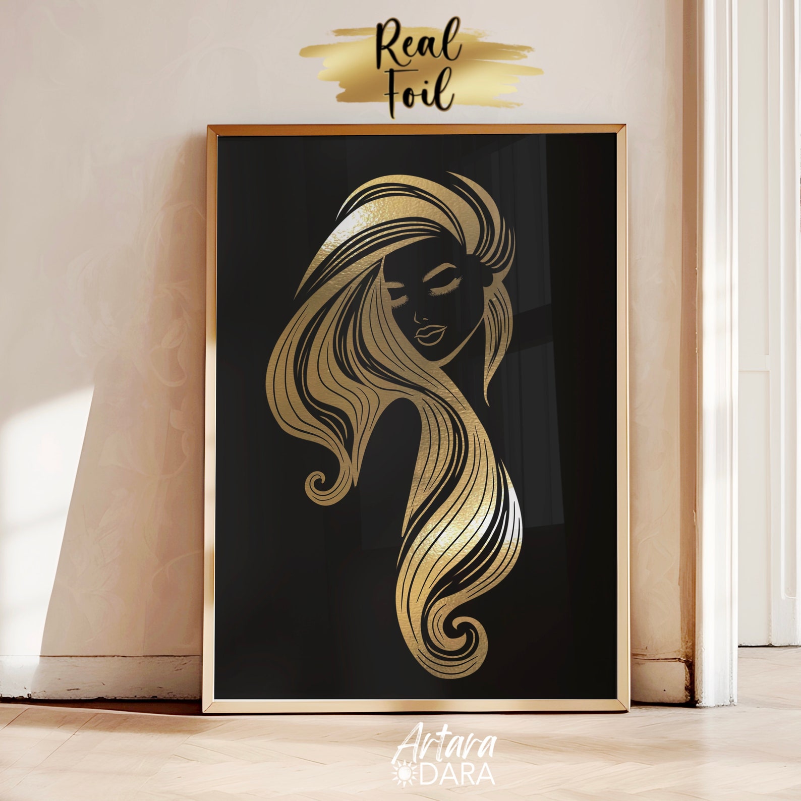 Hair Dresser Poster, Real Foil Print, Hair Salon Decor, Hair Wall Art ...