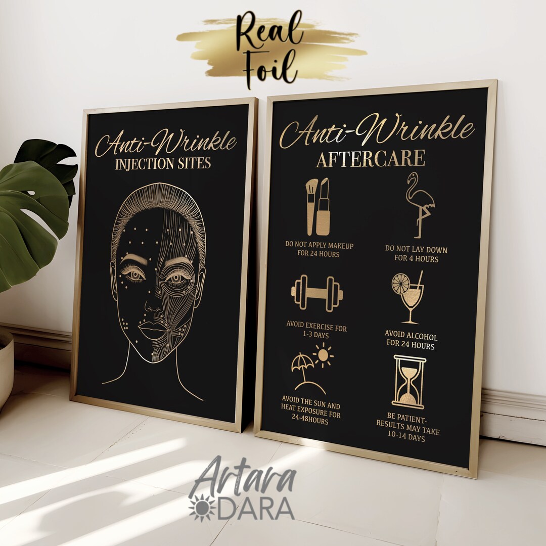 Botulinum Toxin Poster, Toxin Aftercare, Anti-wrinkle Sites, Real Foil ...