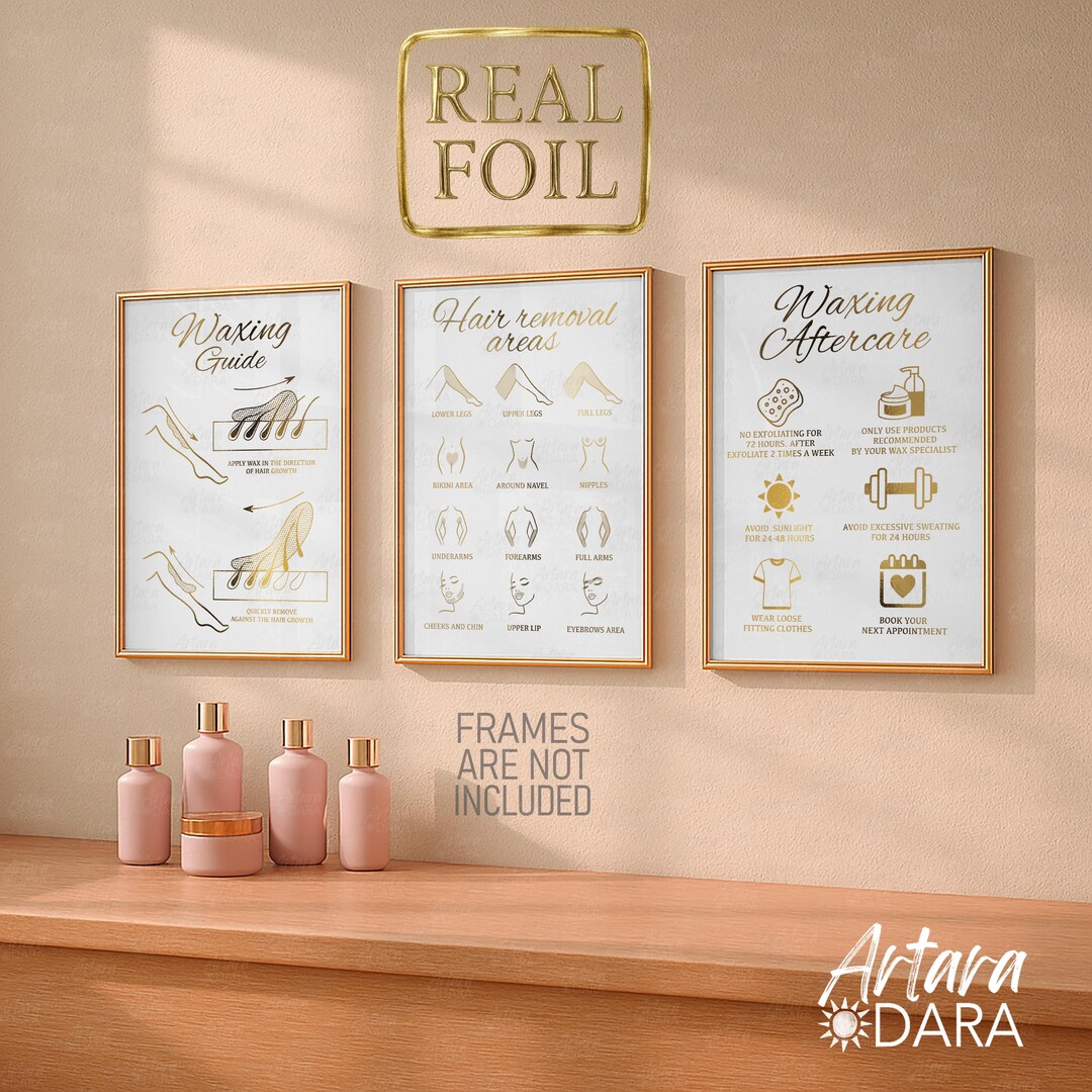 Foil Waxing Salon Art – Guide, Aftercare & Removal Chart Set - Etsy
