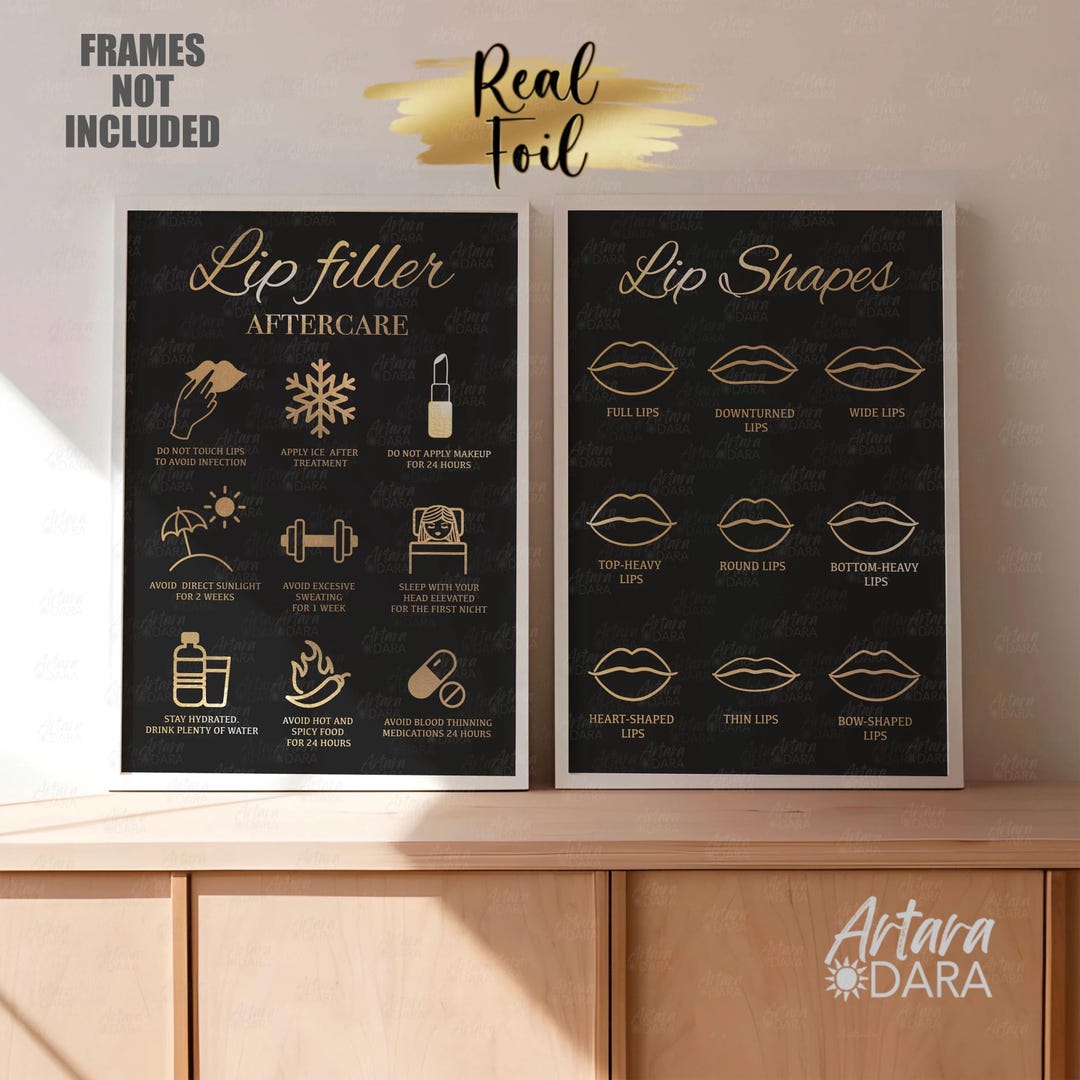 Gold Foil Lip Filler Posters (set of 2) – Salon Wall Art - Etsy