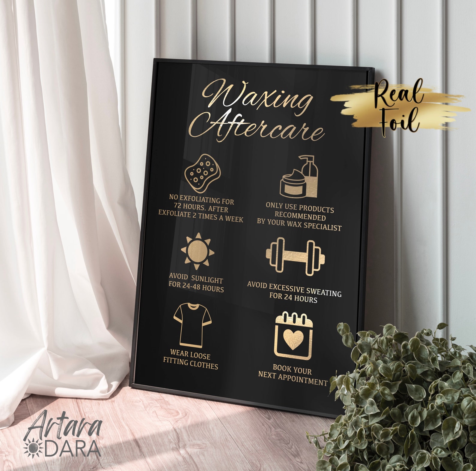 Waxing Wall Art, Gold Foil Print, Wax Poster, Waxing Aftercare, Wax ...