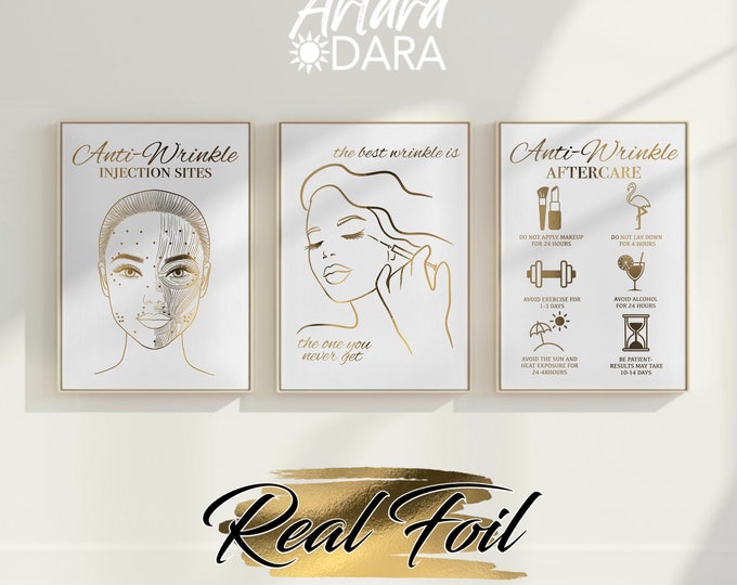 Beauty Clinic Decor, Neurotoxin Poster, Real Foil Print, Anti-wrinkle ...