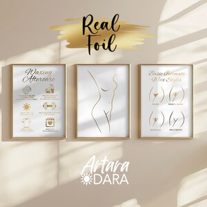 Waxing Wall Art, Gold Foil Print, Wax Poster, Waxing Aftercare, Wax ...