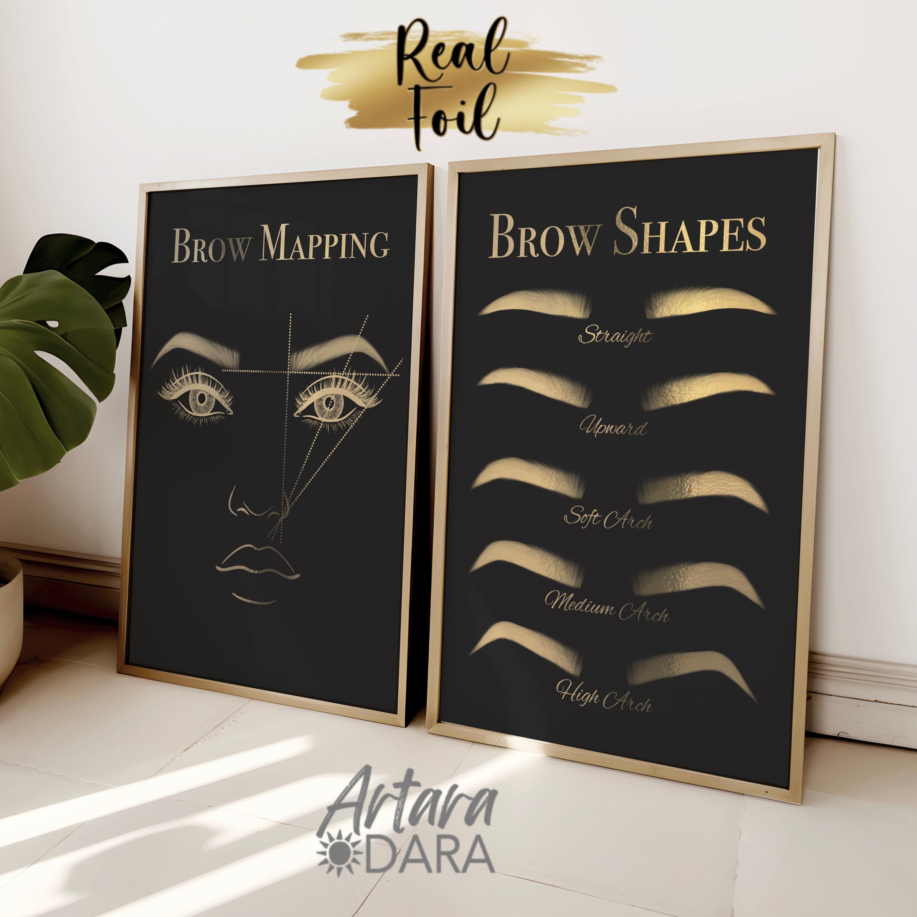 Brow Salon Decor, Microblading Art, Real Foil Print, 2 Brows Arts, Brow ...