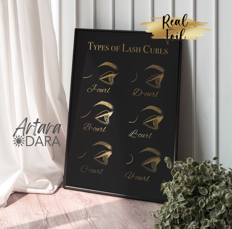 Gold Foil Lash Art – Lash Curls & Extensions Posters (unframed) - Etsy